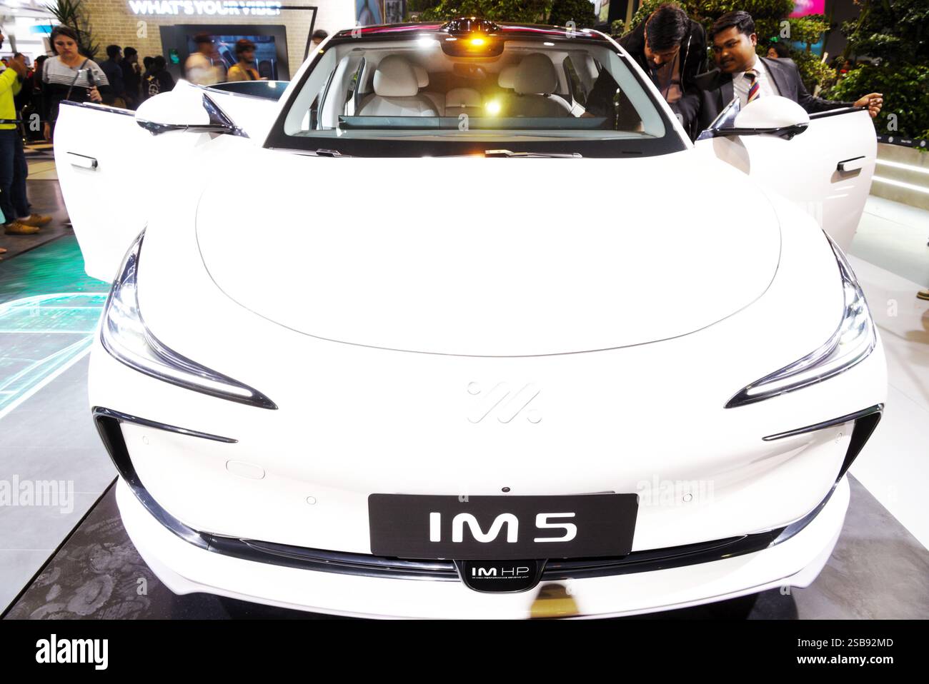NEW DELHI - JANUARY 21, 2025: MG Motors IM5 car is on display at Bharat ...