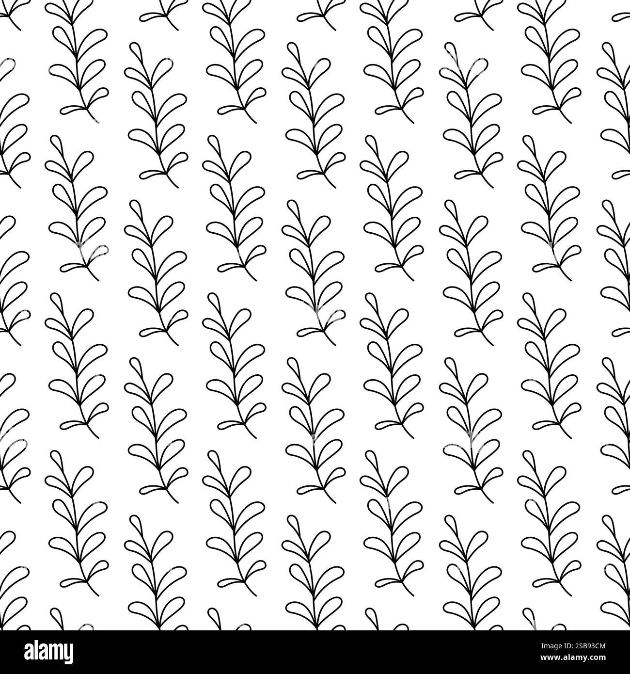 Decorative floral pattern showcasing simple leaf designs on a clean ...