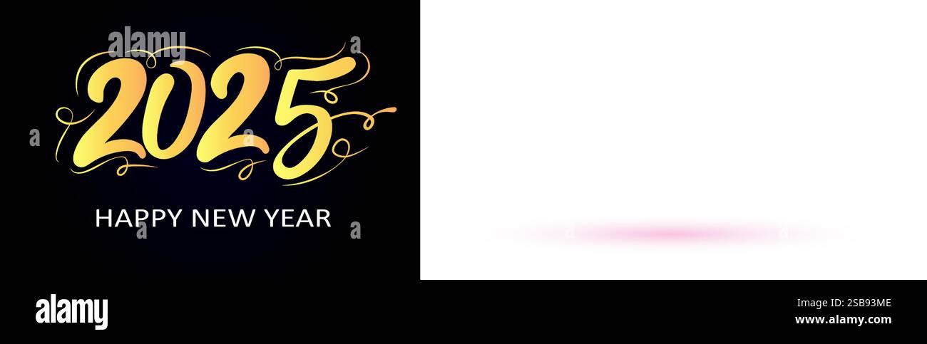 2025 handwritten text. Typography vector design for Happy New Year ...