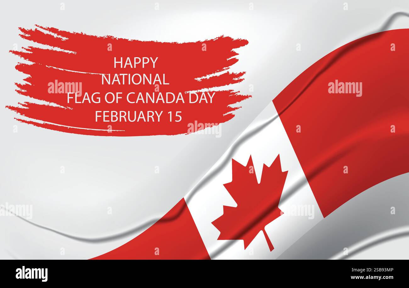 A digitally designed illustration celebrating National Flag of Canada ...