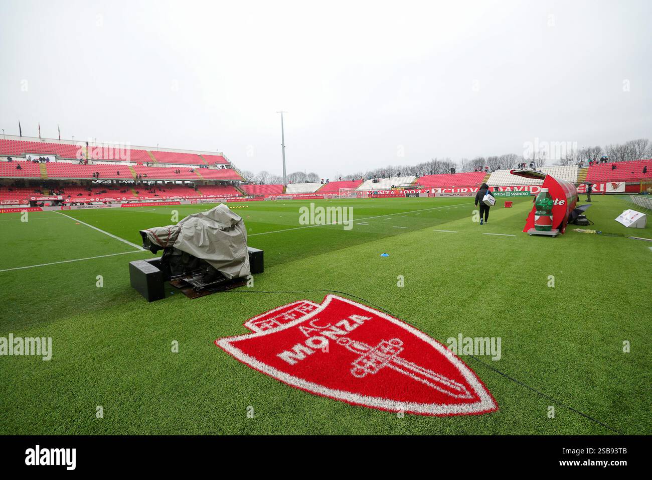 Monza, Italy. 01st Feb, 2025. The AC Monza crest seen during the ...