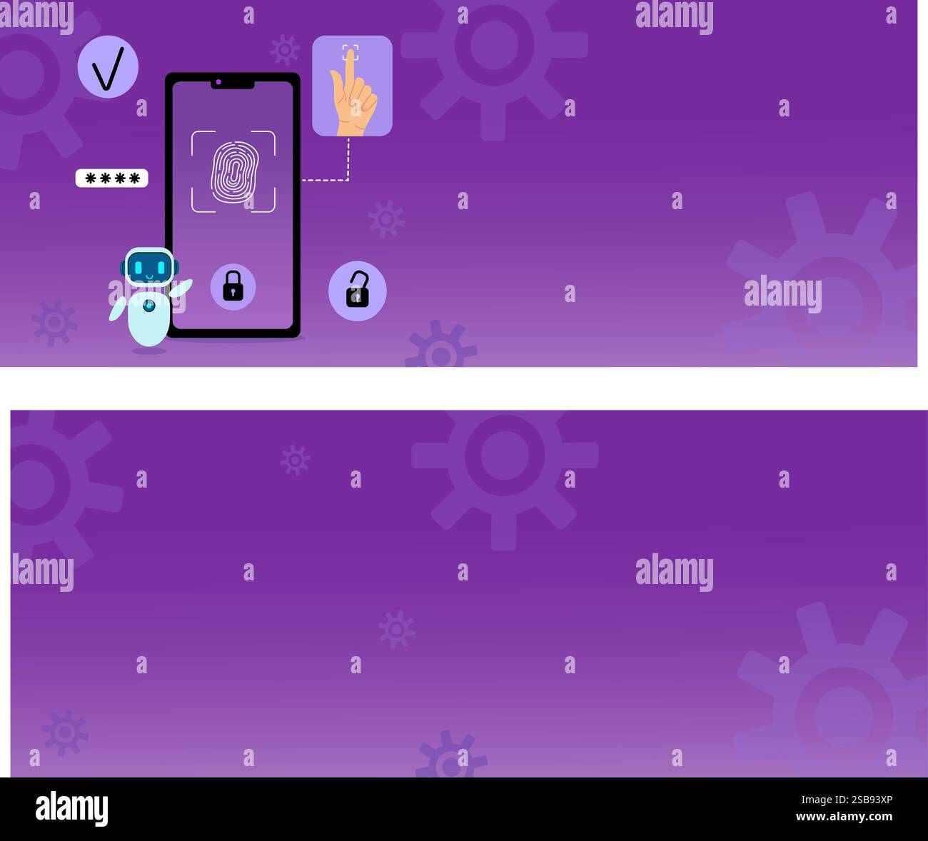 Mobile Phone Security With Fingerprint Scan Stock Vector Image And Art Alamy