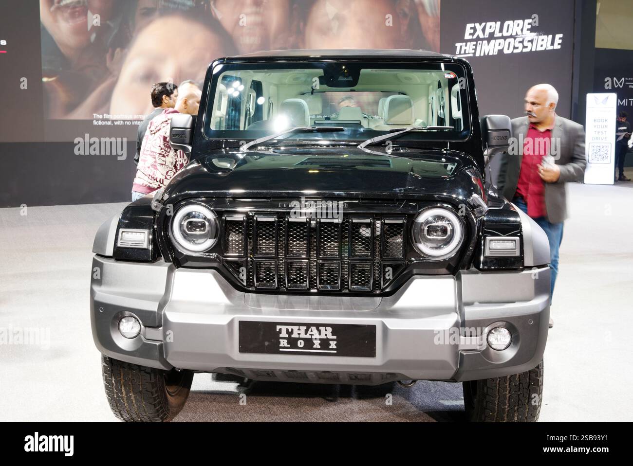 NEW DELHI - JANUARY 21, 2025: Mahindra Thar Roxx car is on display at ...