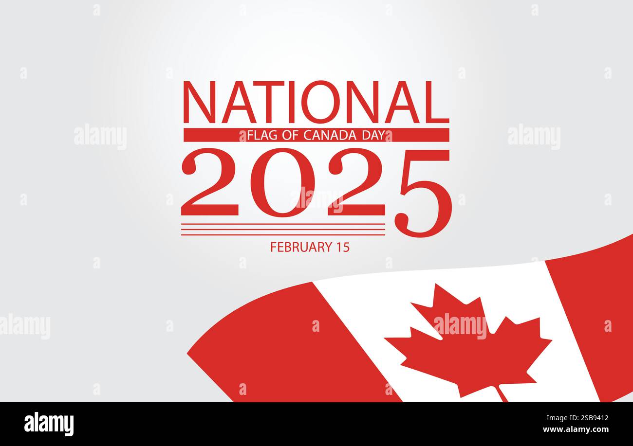 A digitally designed illustration celebrating National Flag of Canada ...