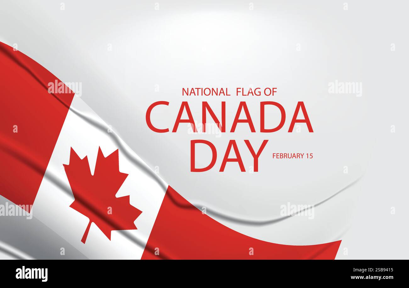 A digitally designed illustration celebrating National Flag of Canada ...