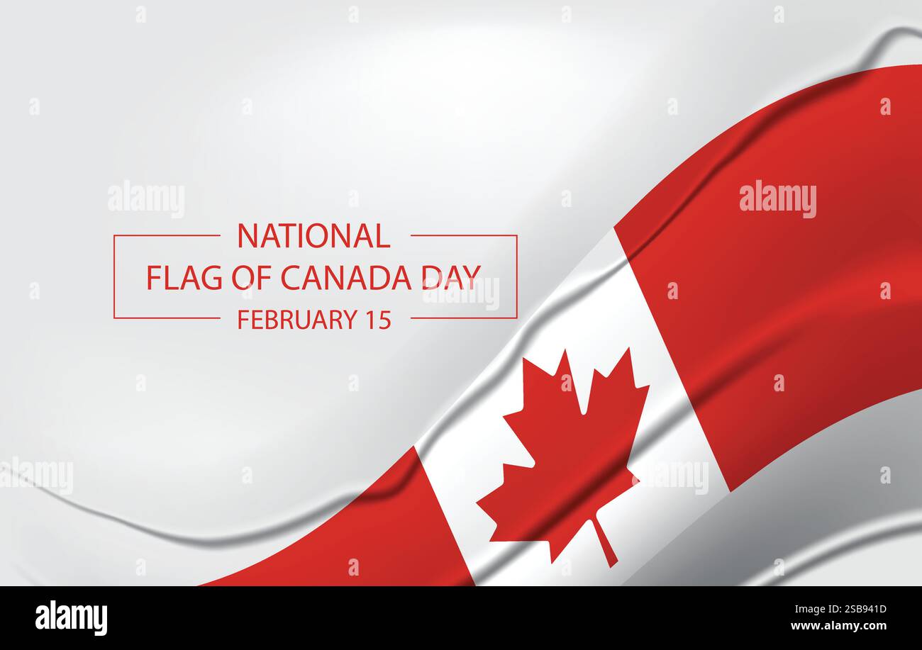 A digitally designed illustration celebrating National Flag of Canada ...