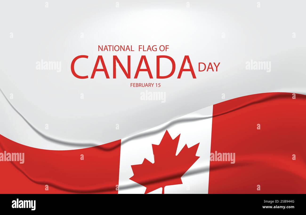 A digitally designed illustration celebrating National Flag of Canada Day on February 15 Stock ...