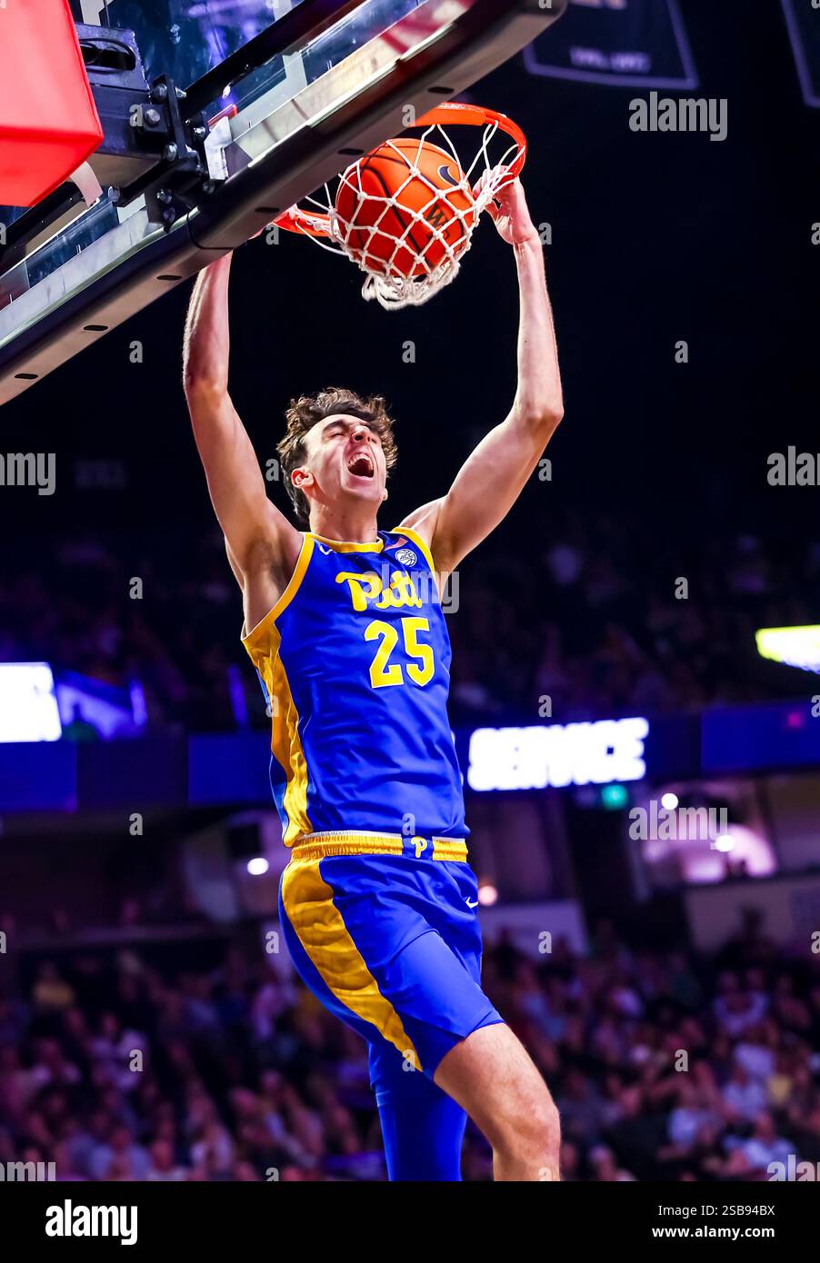 February 1, 2024: Pittsburgh forward Guillermo Diaz Graham (25) dunks ...