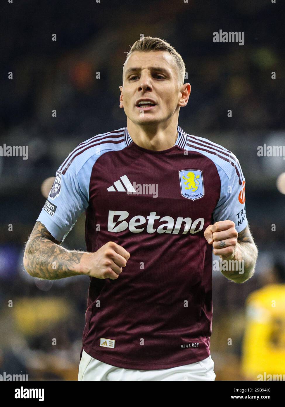 Wolverhampton, UK. 01st Feb, 2025. Wolverhampton, England, February 1st 2025: Lucas Digne (12 ...