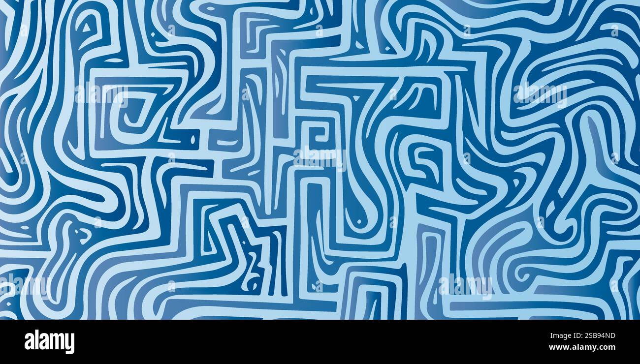 labyrinth icon. Linear, Blue Fill and Gradient Style Design Isolated On ...