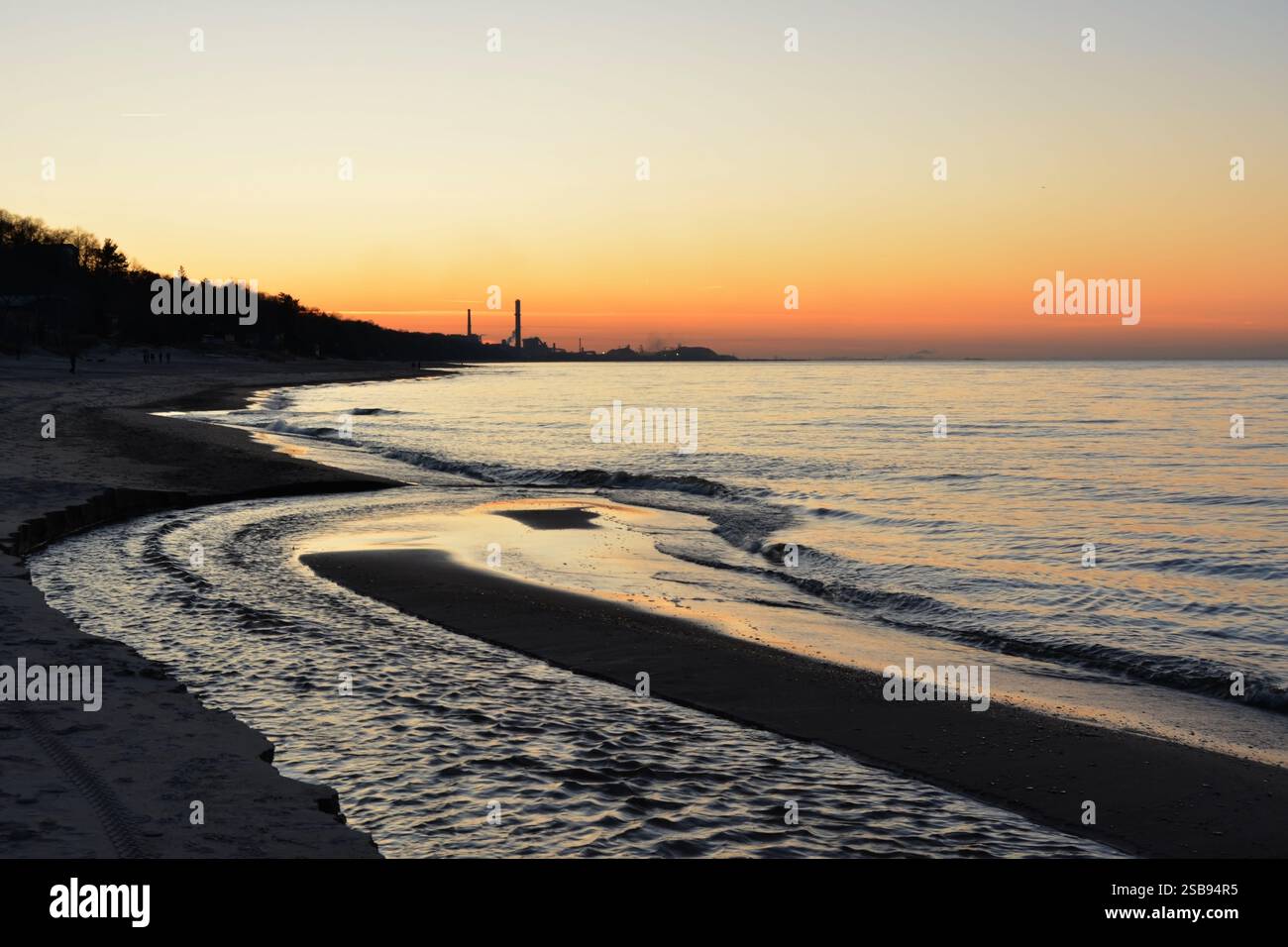 Lake Beach Sunset in Indiana Dunes National Park USA Stock Photo - Alamy