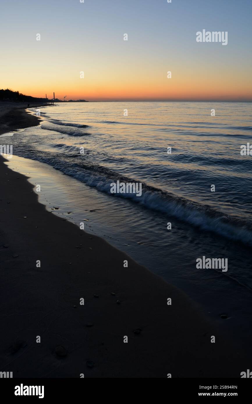 Sunset at the beach in Indiana Dunes National Park Stock Photo - Alamy