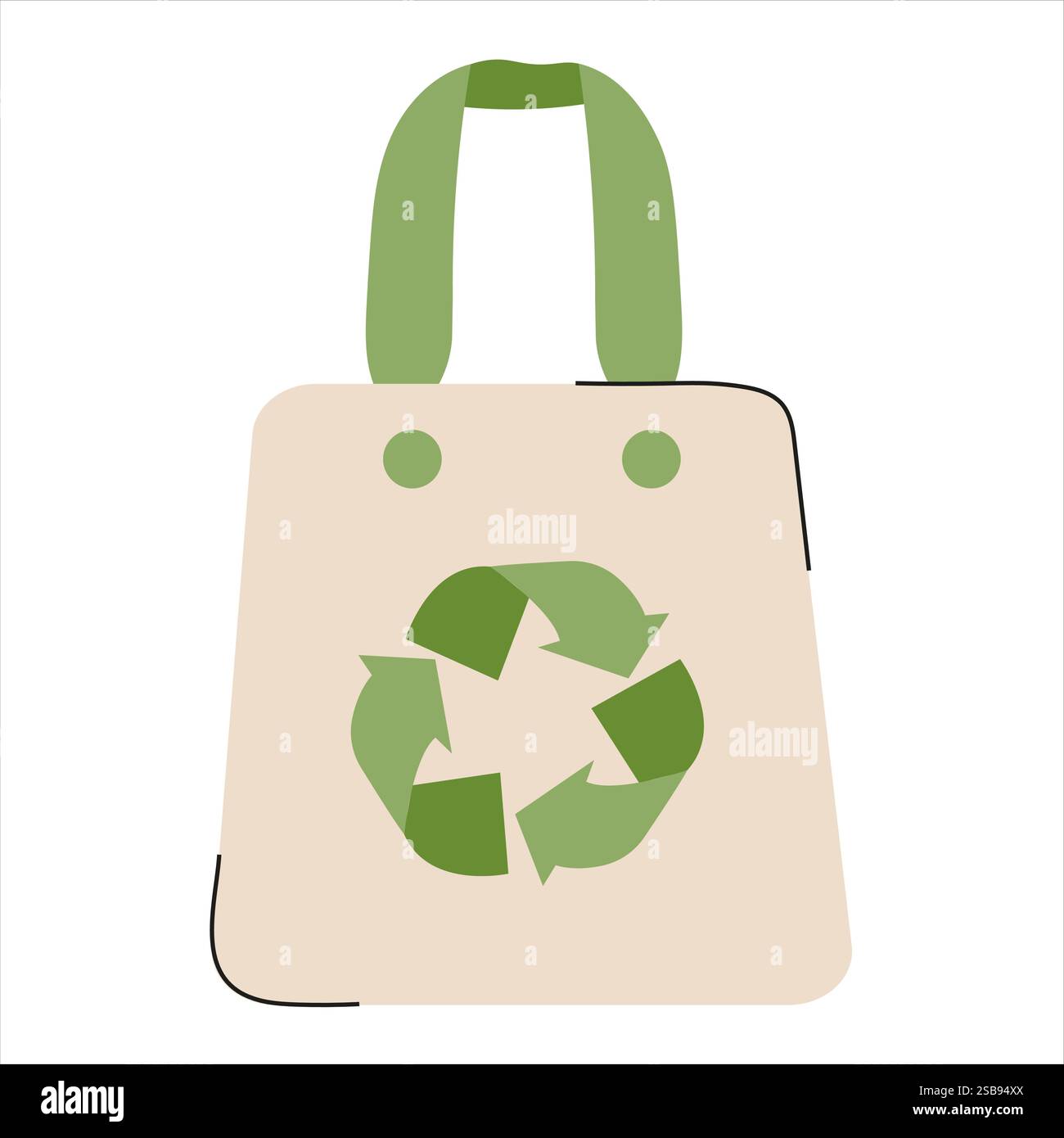 Reusable shopping bag featuring recycling symbol in simple design Stock ...