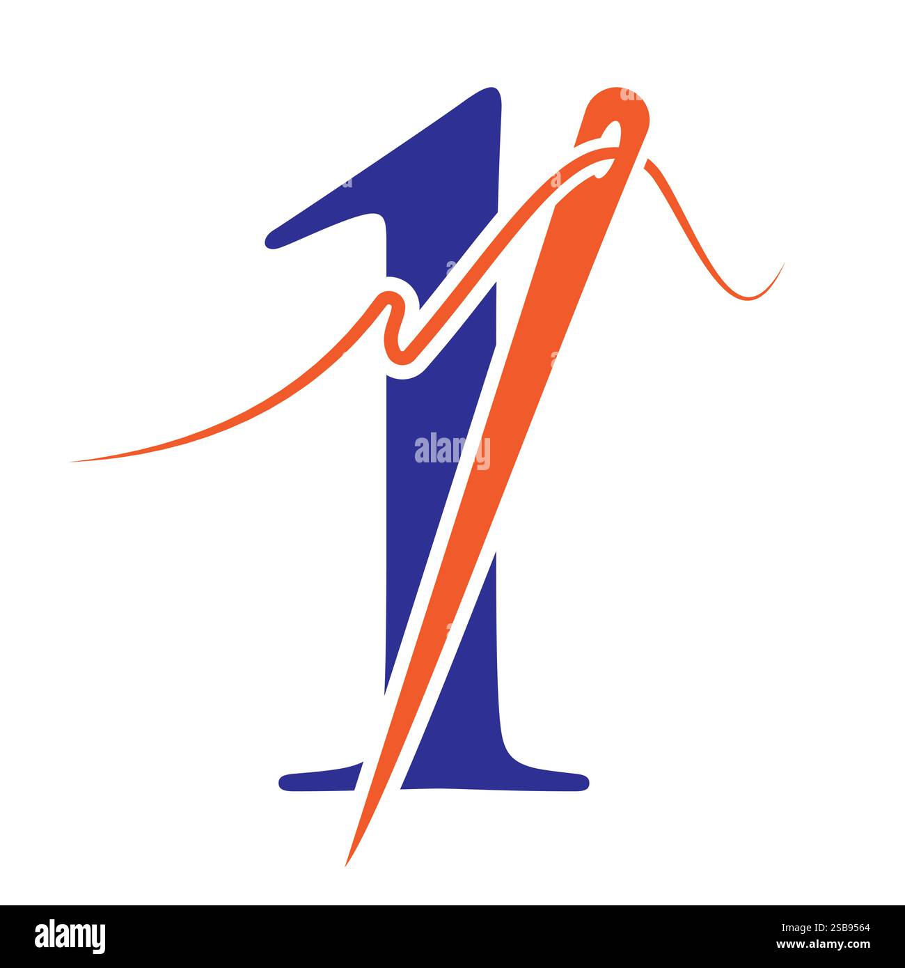 Letter 1 Sewing Needle Logo Design for Embroider, Textile, Fashion ...