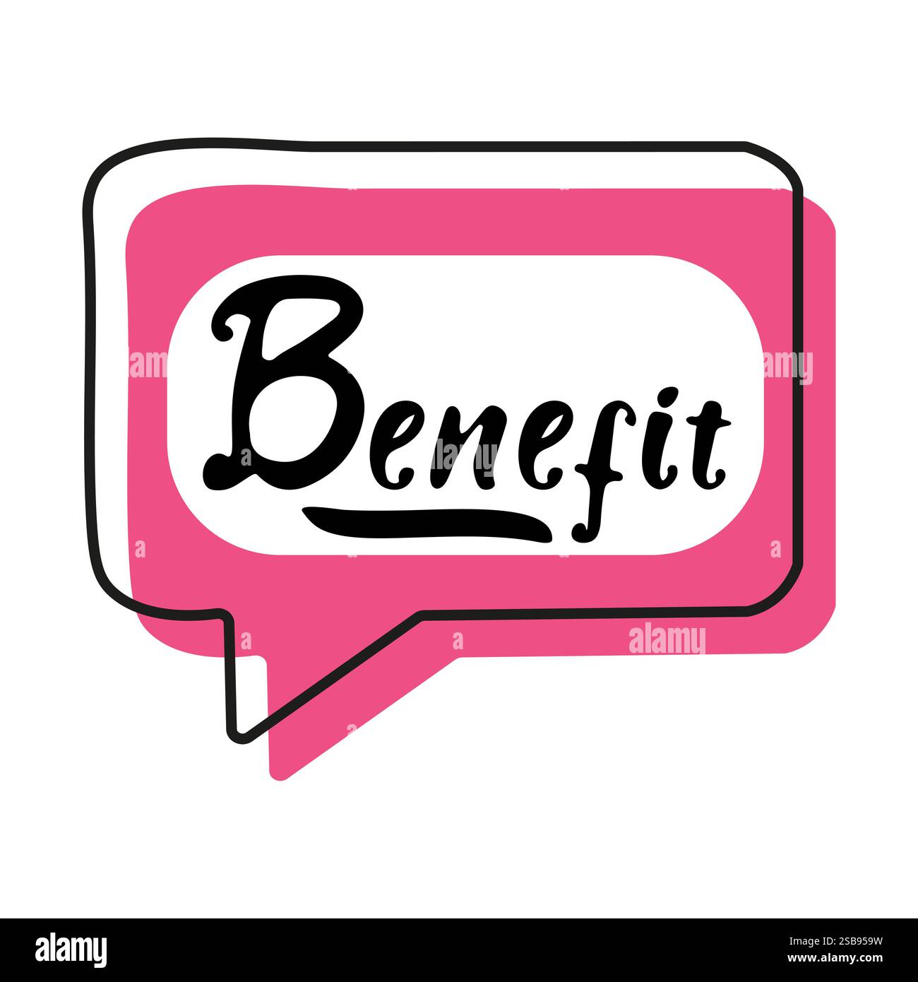 Benefit logo design featuring a pink speech bubble with elegant typography Stock Vector Image ...