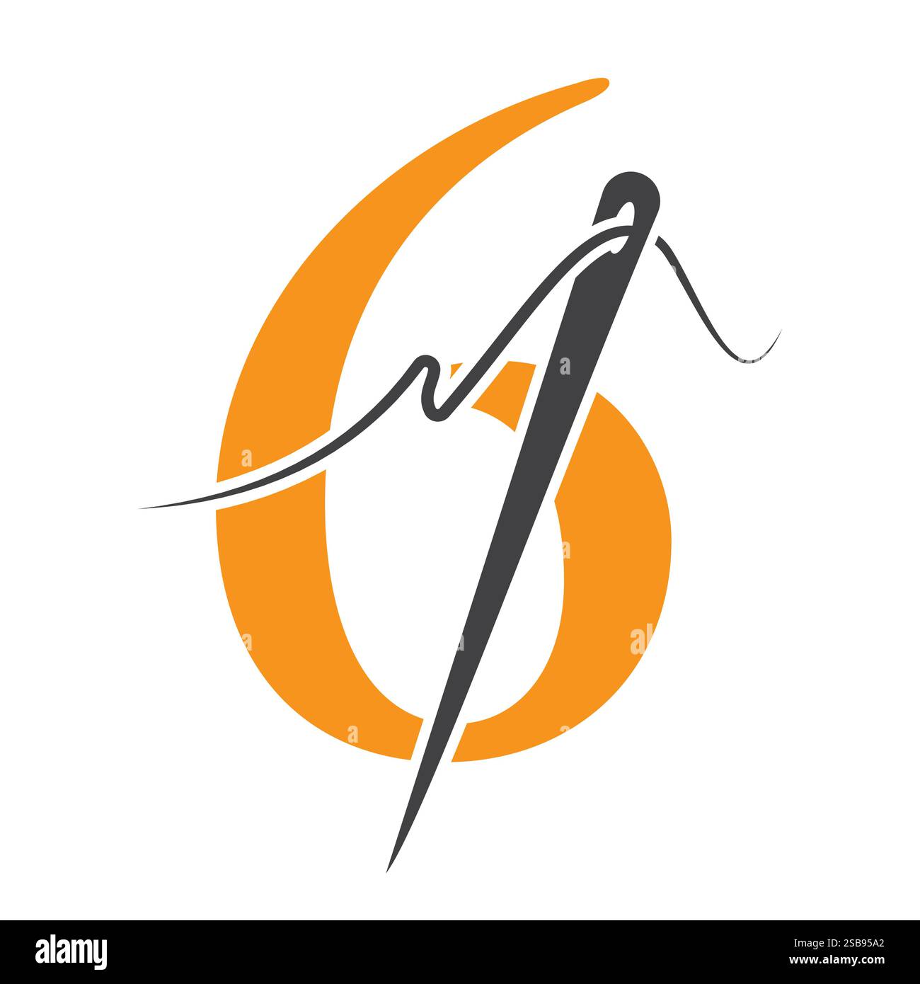 Letter 6 Sewing Needle Logo Design for Embroider, Textile, Fashion ...