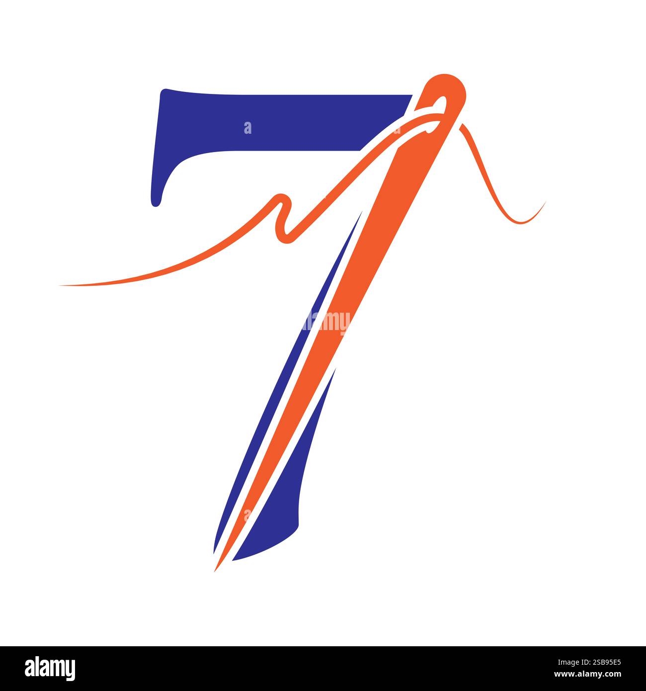 Letter 7 Sewing Needle Logo Design for Embroider, Textile, Fashion ...