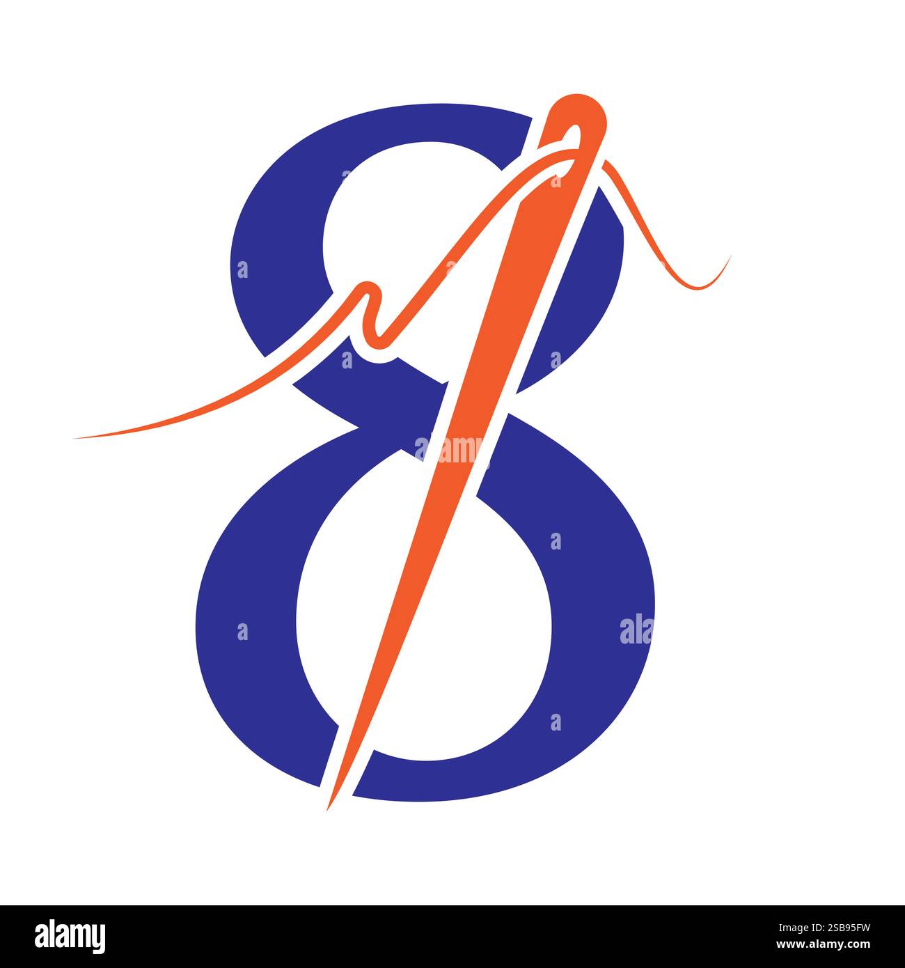 Letter 8 Sewing Needle Logo Design for Embroider, Textile, Fashion ...