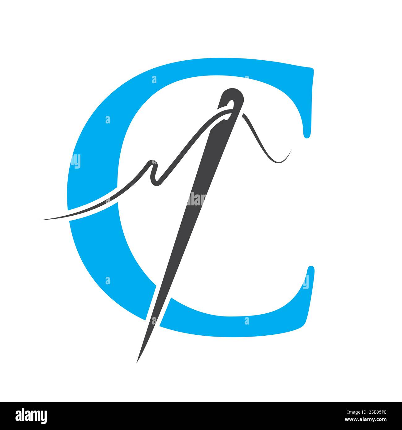 Letter C Sewing Needle Logo Design for Embroider, Textile, Fashion ...