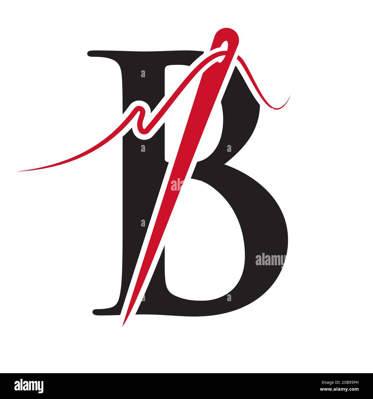 Letter B Sewing Needle Logo Design for Embroider, Textile, Fashion ...