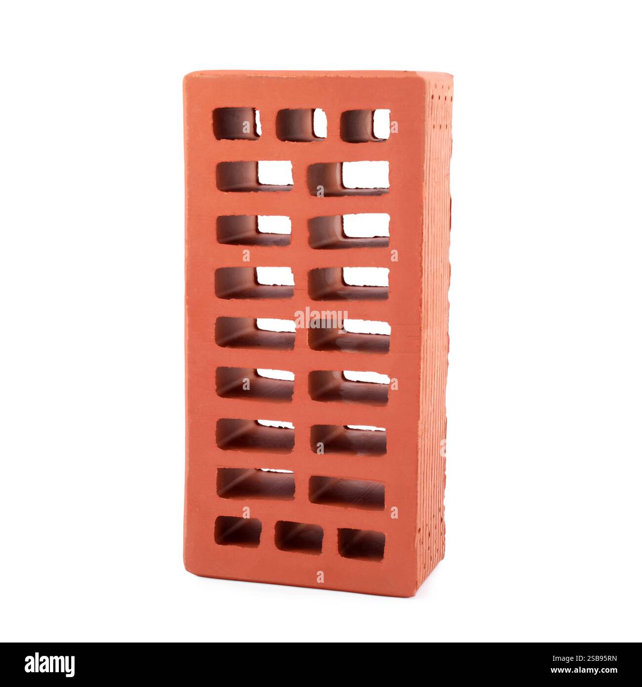 Red brick isolated on white. Construction material Stock Photo - Alamy