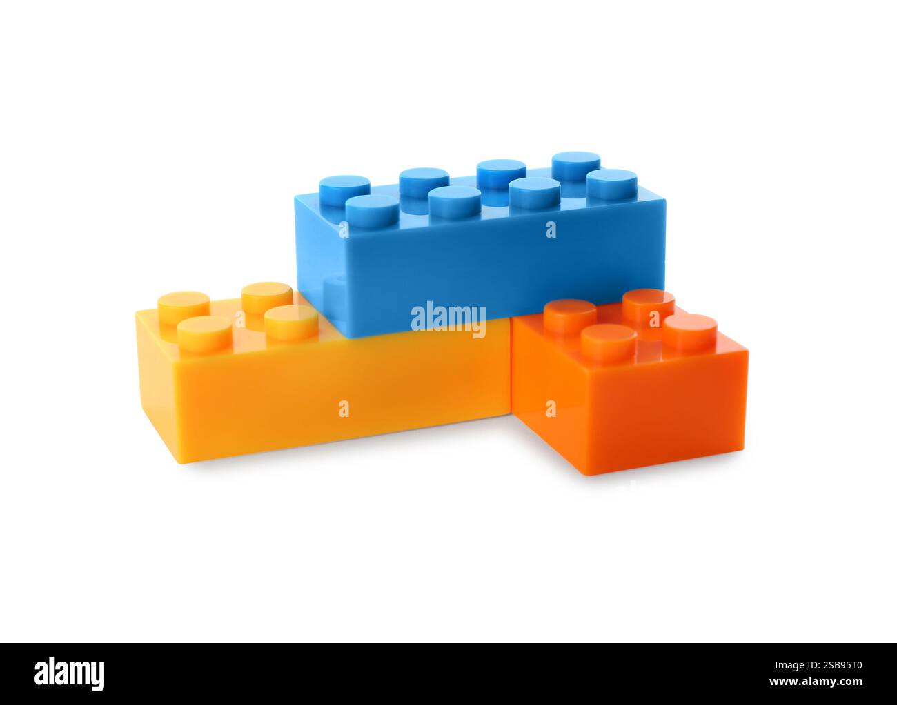 Construction toy. Figure made with building bricks isolated on white ...