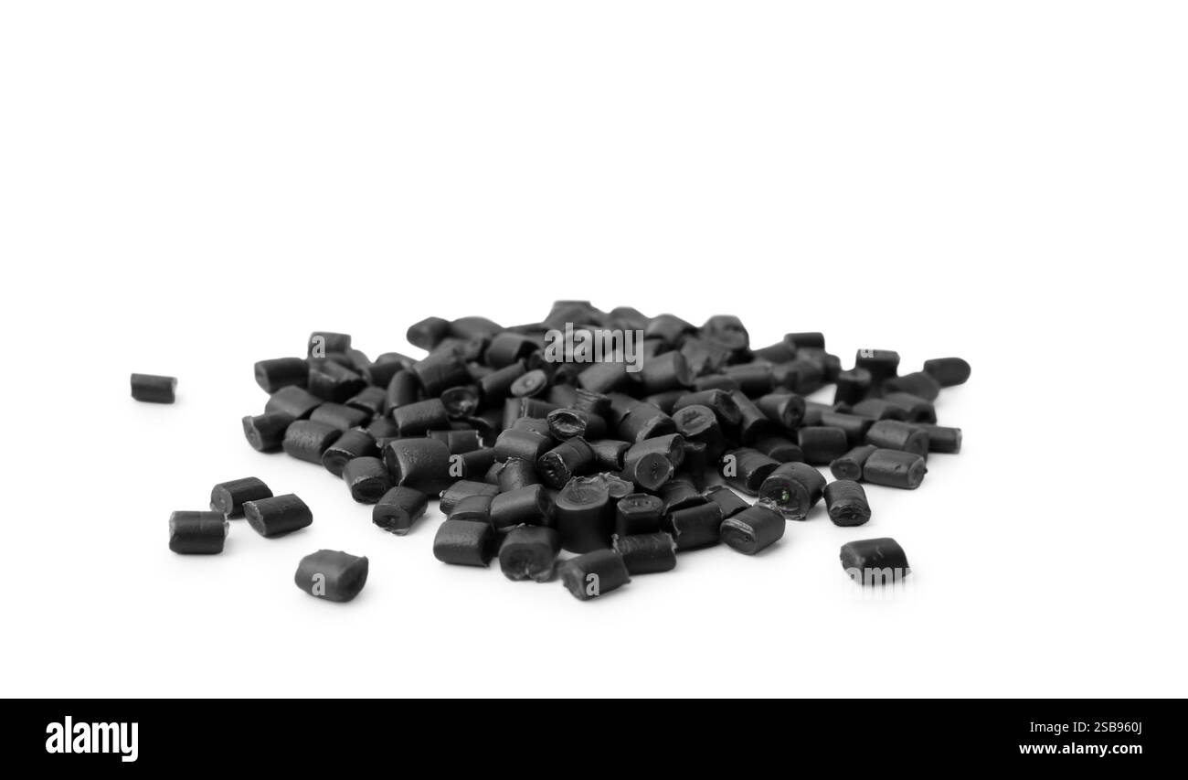 Pile of black plastic granules isolated on white Stock Photo - Alamy