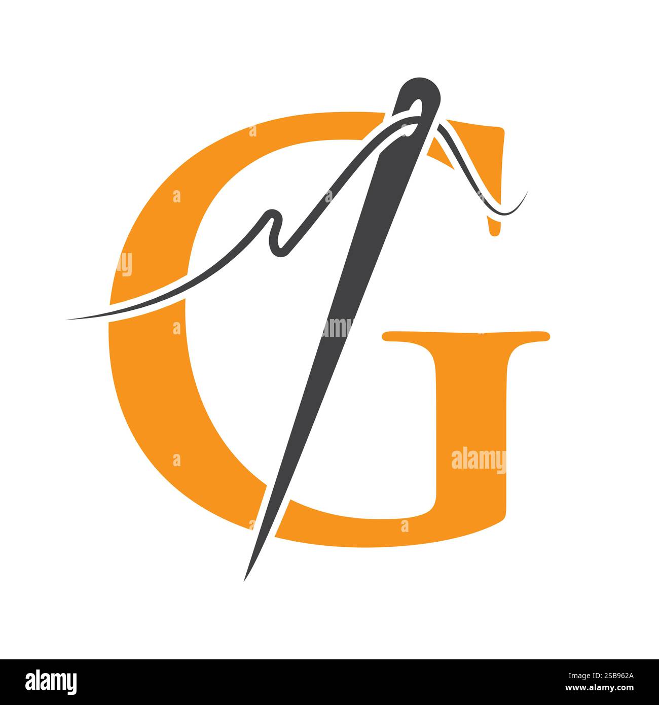 Letter G Sewing Needle Logo Design for Embroider, Textile, Fashion ...