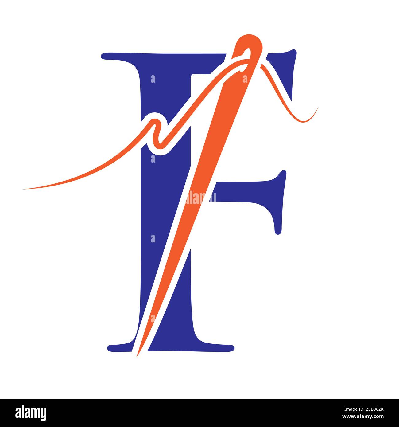 Letter F Sewing Needle Logo Design for Embroider, Textile, Fashion ...