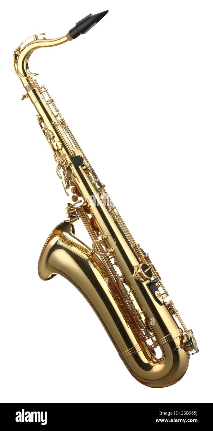 Jazz. One beautiful saxophone isolated on white Stock Photo - Alamy