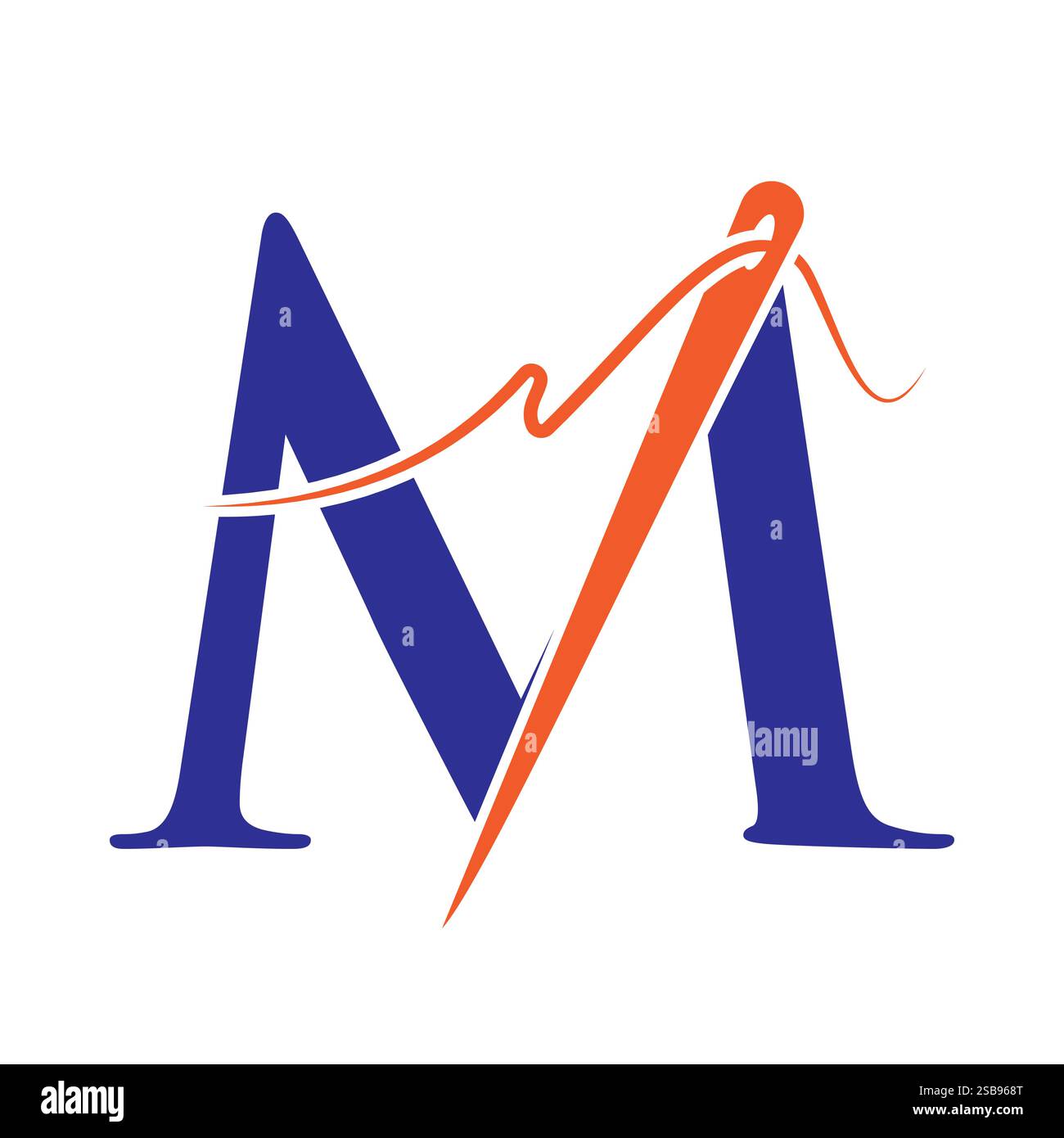 Letter M Sewing Needle Logo Design for Embroider, Textile, Fashion ...