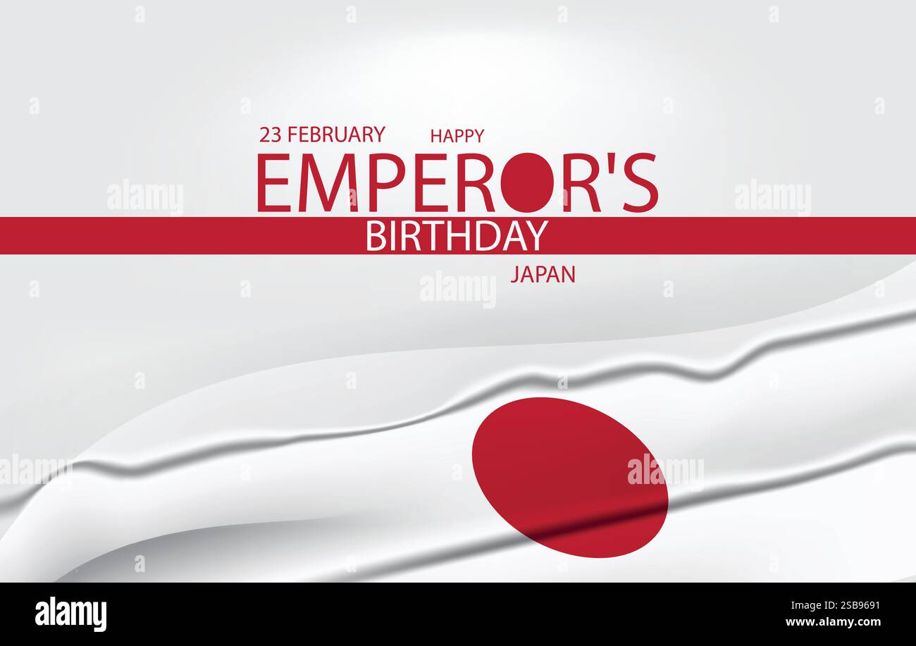 A digital illustration commemorating the Japanese Emperor's Birthday on ...
