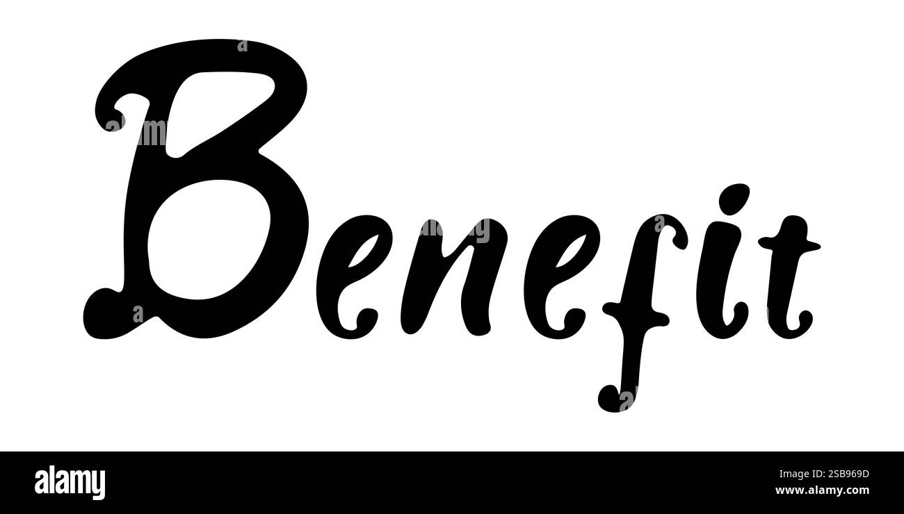 Creative lettering for the word benefit showcasing artistic font style ...