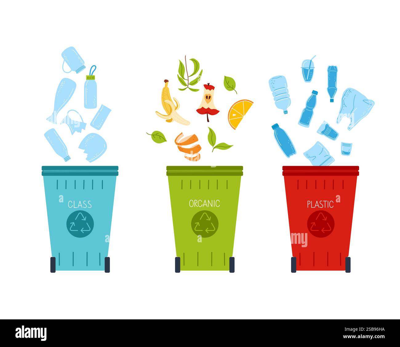 Proper waste separation practices for recycling and composting in urban areas Stock Vector Image ...