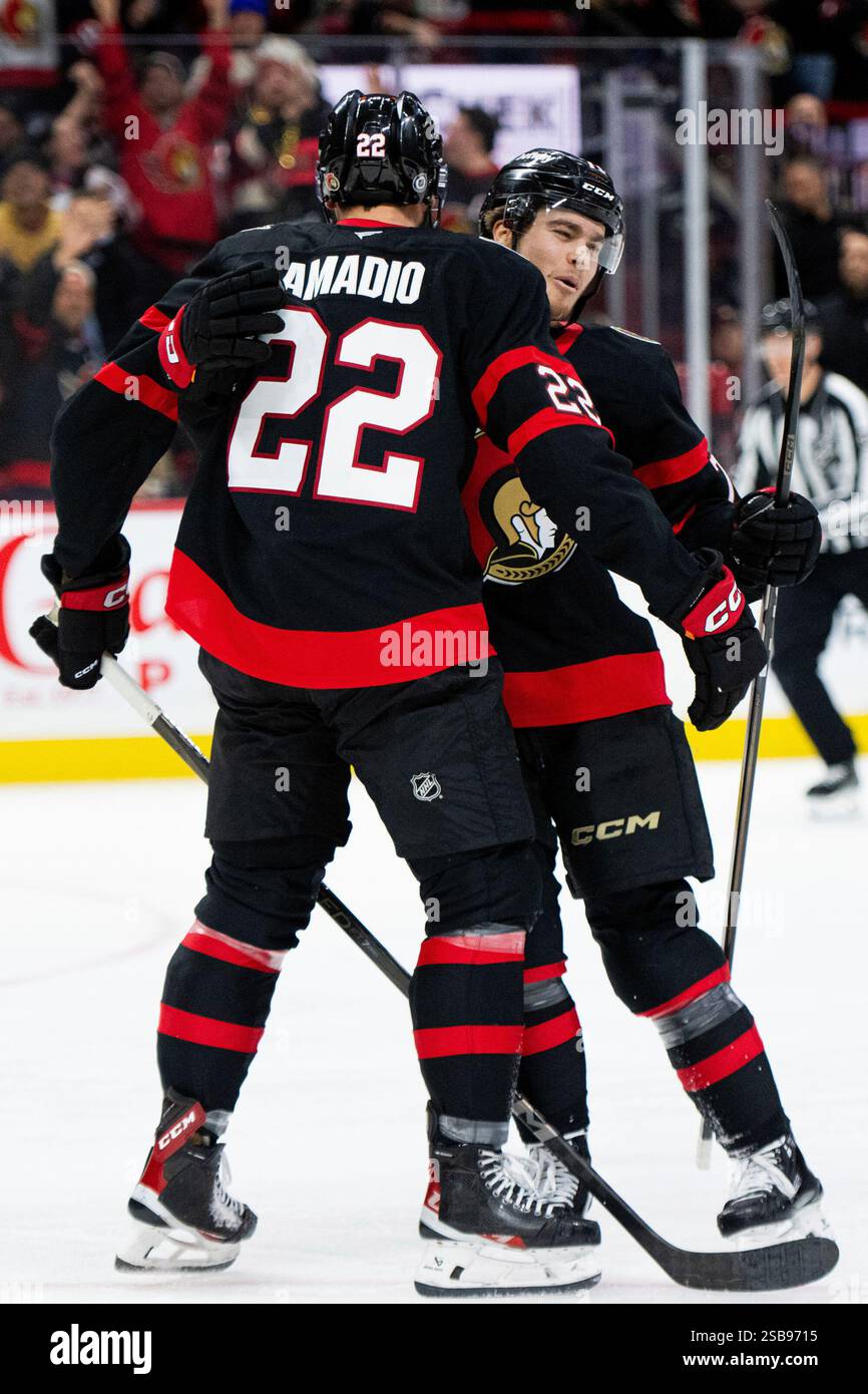Ottawa Senators forward Michael Amadio (22) celebrates after his goal ...