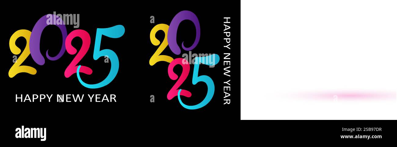 2025 handwritten text. Typography vector design for Happy New Year ...