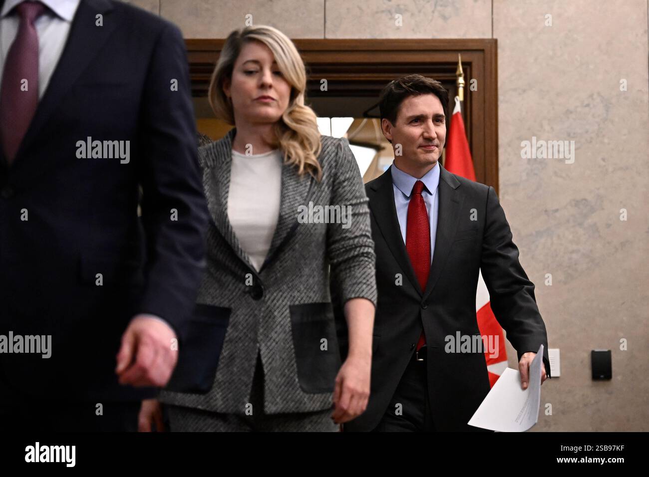 Ottawa, Canada. 01st Feb, 2025. Prime Minister Justin Trudeau arrives ...