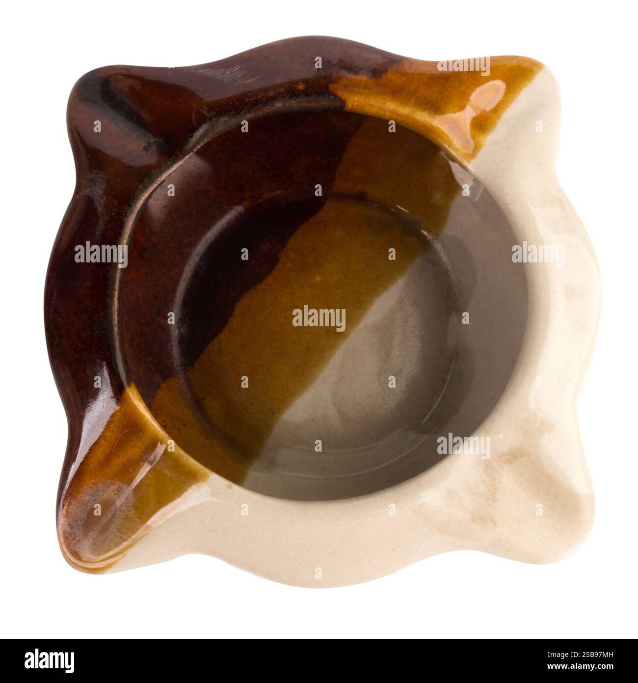 Ceramic ashtray view top isolated on white background Stock Photo - Alamy