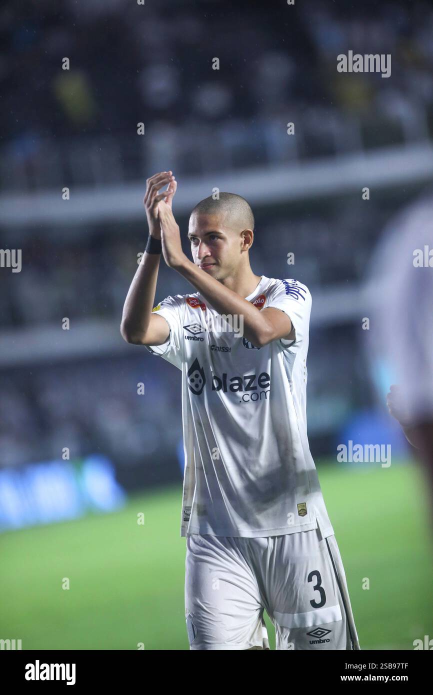 SP - SANTOS - 01/02/2025 - PAULISTA 2025, SANTOS x SAO PAULO - Vinicius Lira, Santos player ...