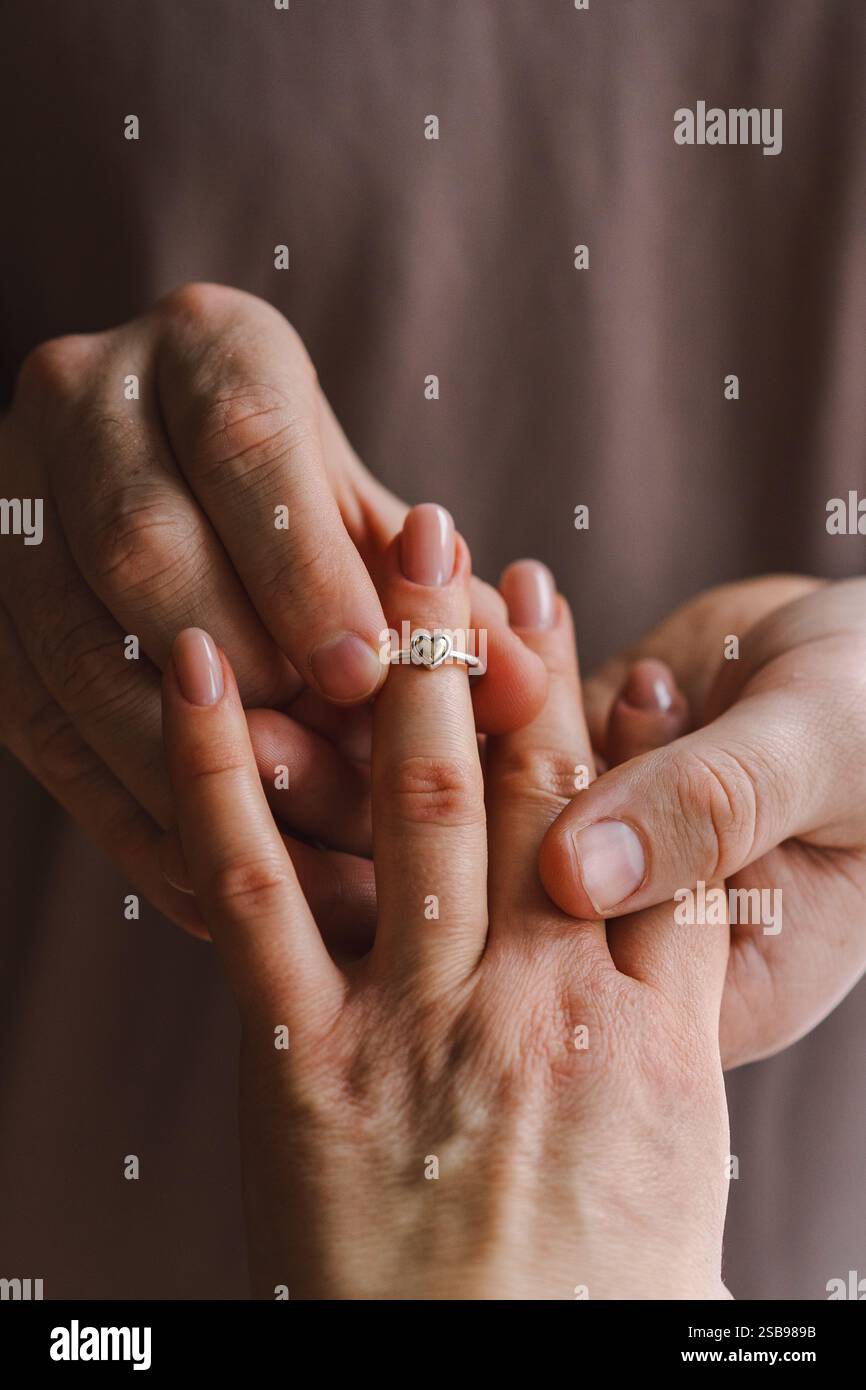 The man made an offer of his hand and heart to the girl. Romantic ...