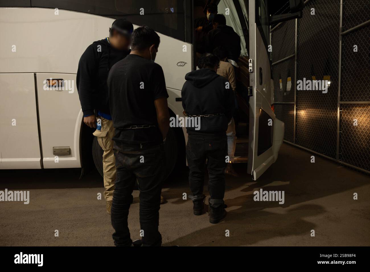 Illegal aliens are returned to their country of origin, Jan. 23, 2025. Photo by Robert Cano ...