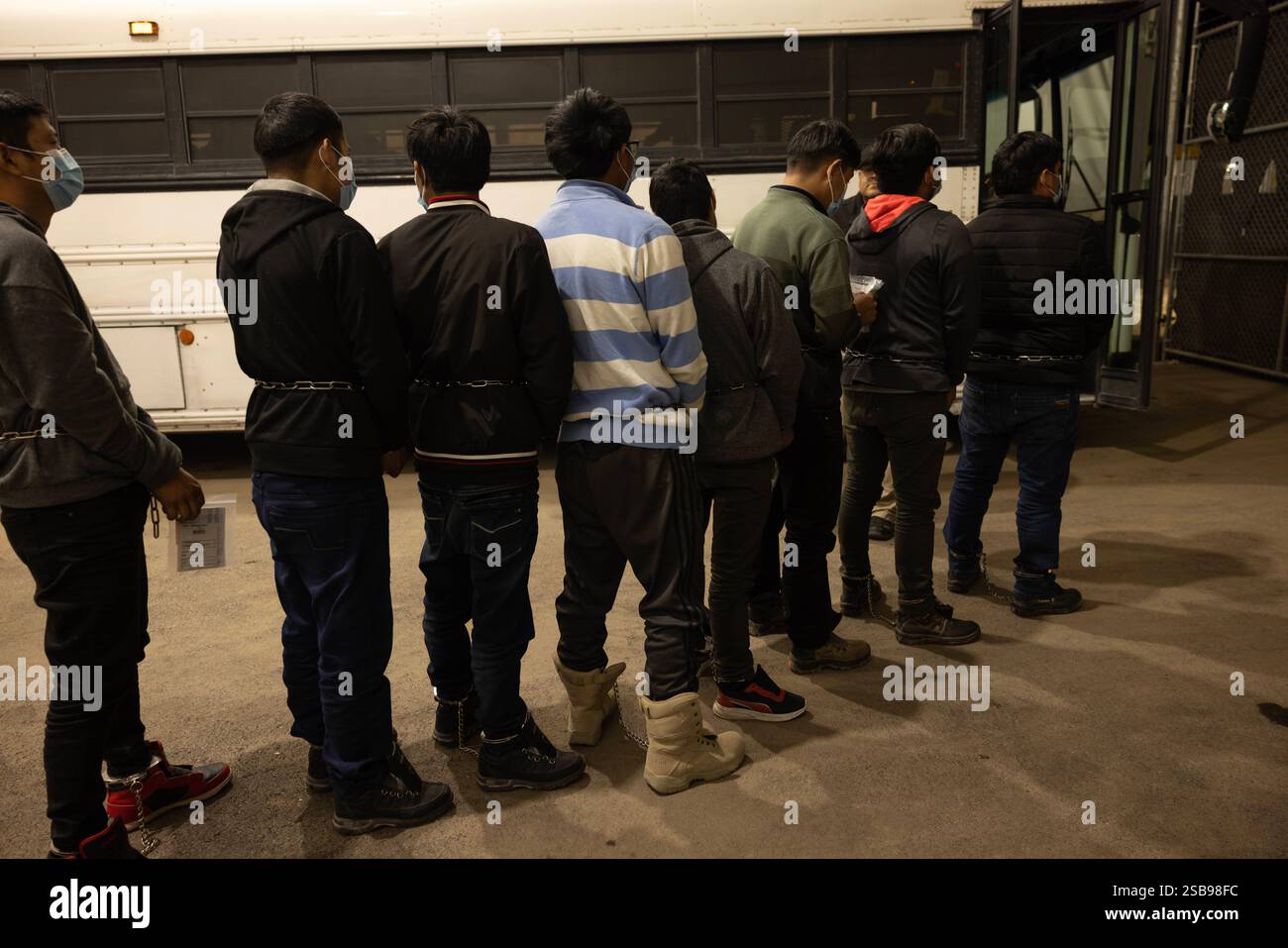 Illegal aliens are returned to their country of origin, Jan. 23, 2025. Photo by Robert Cano ...