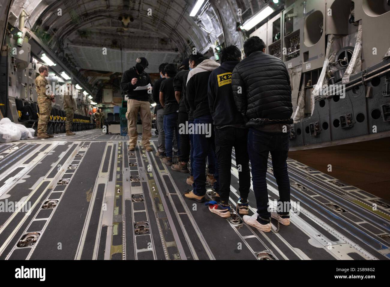 Illegal aliens are returned to their country of origin, Jan. 23, 2025. Photo by Robert Cano ...