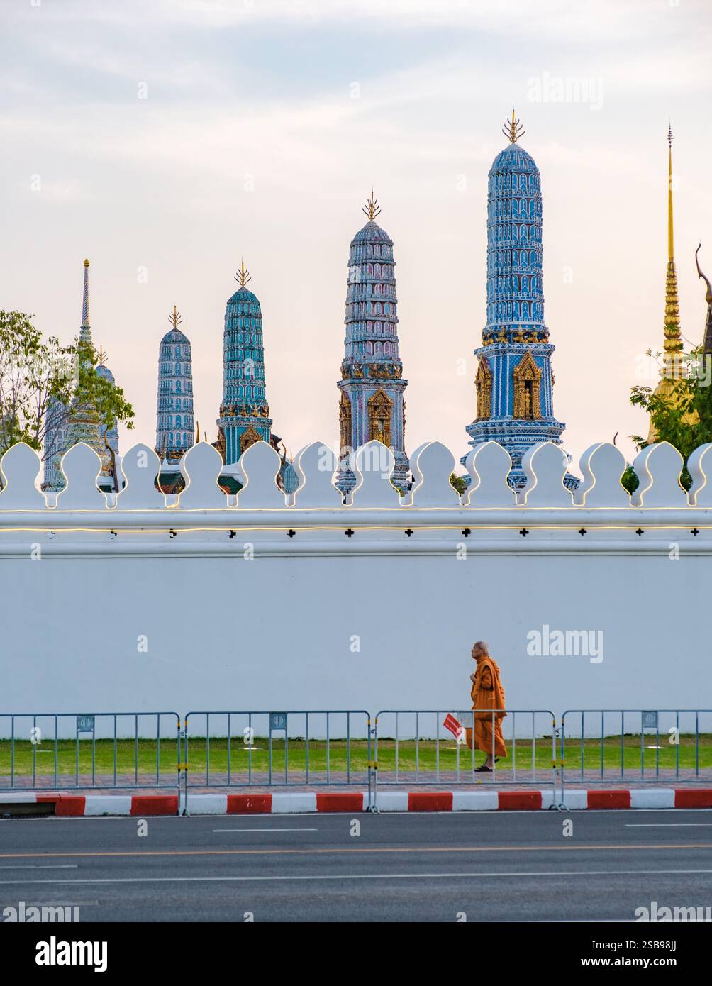 Bangkok Thailand 10 January 2025, A monk strolls along the streets ...