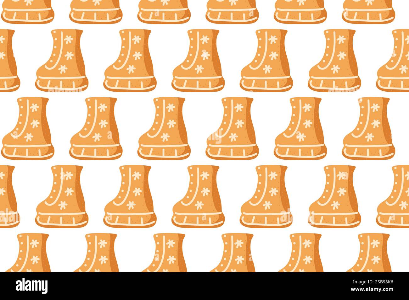 Colorful winter ice skates pattern with decorative details on a white ...