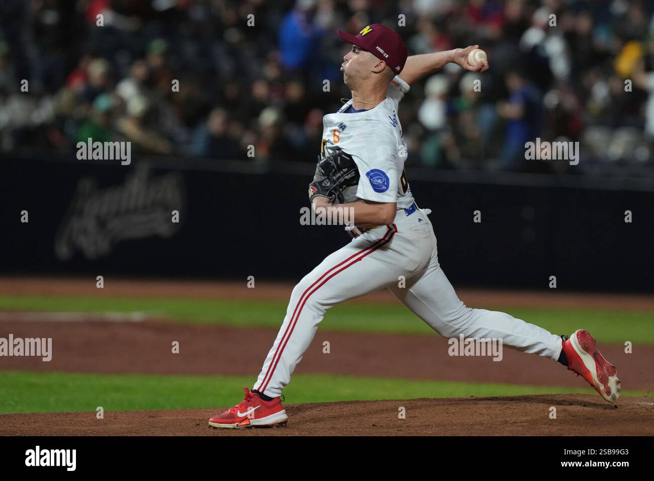 Venezuela pitcher James Endersby throws against Mexico in the first ...