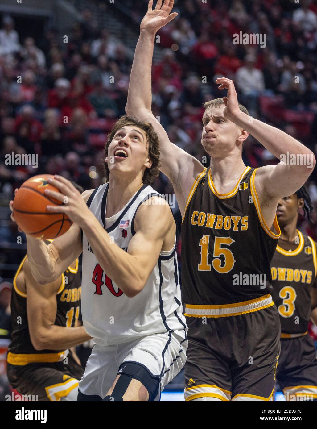 SAN DIEGO, CA - FEBRUARY 01: San Diego State forward Miles Heide (40 ...