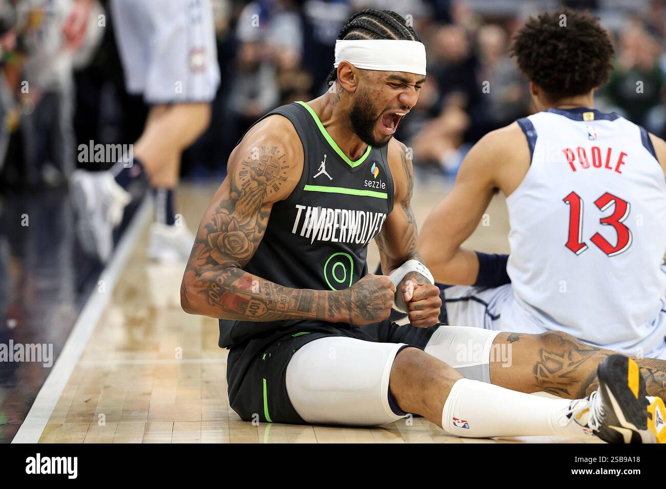 Minnesota Timberwolves guard Nickeil Alexander-Walker celebrates after ...