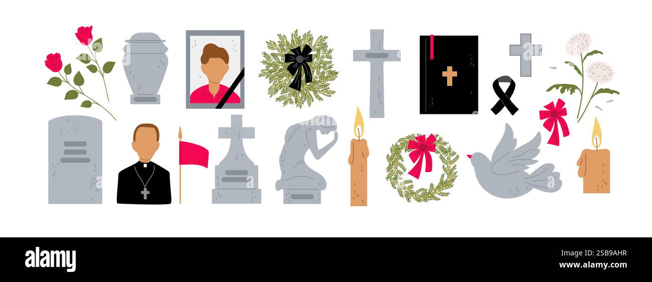 Memorial symbols representing remembrance and honoring loved ones ...