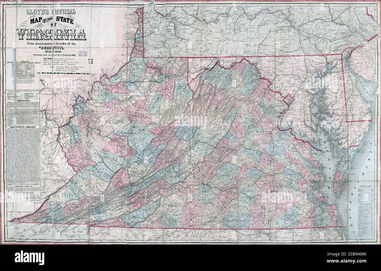 Virginia state map hi-res stock photography and images - Alamy